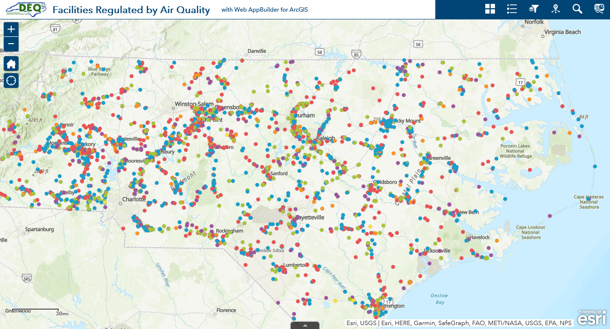 Air Quality GIS/Facility Mapping Tool | NC DEQ